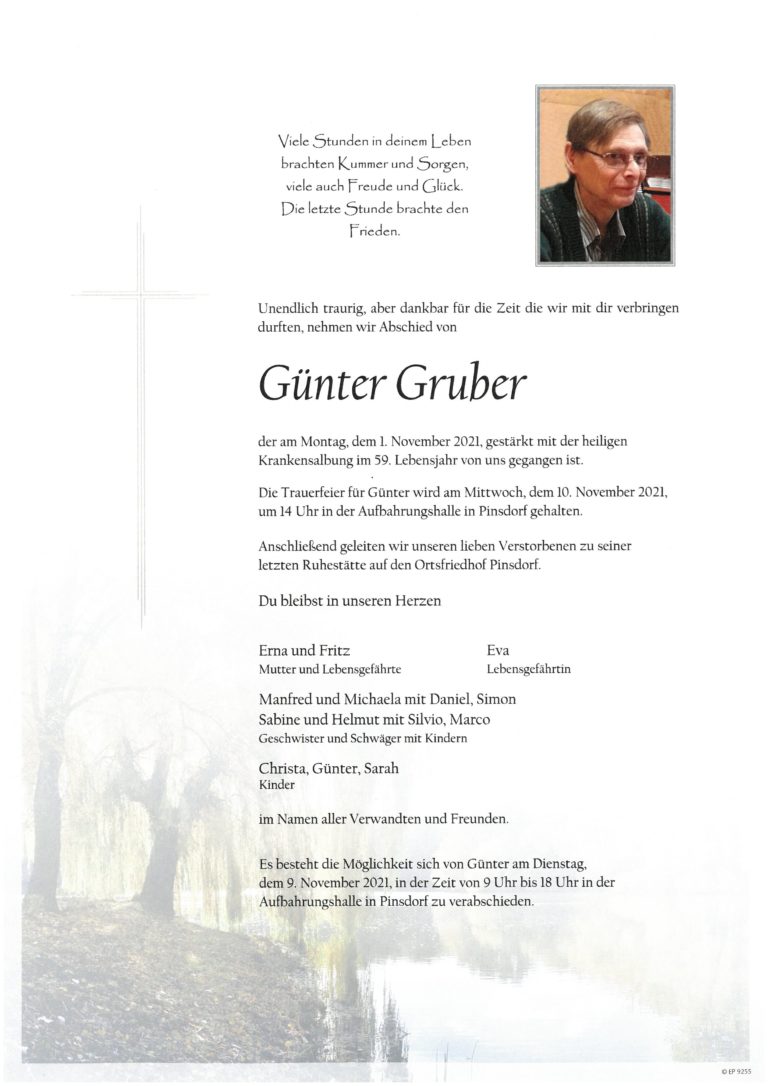 Gruber Günter – Bestattung Baumann